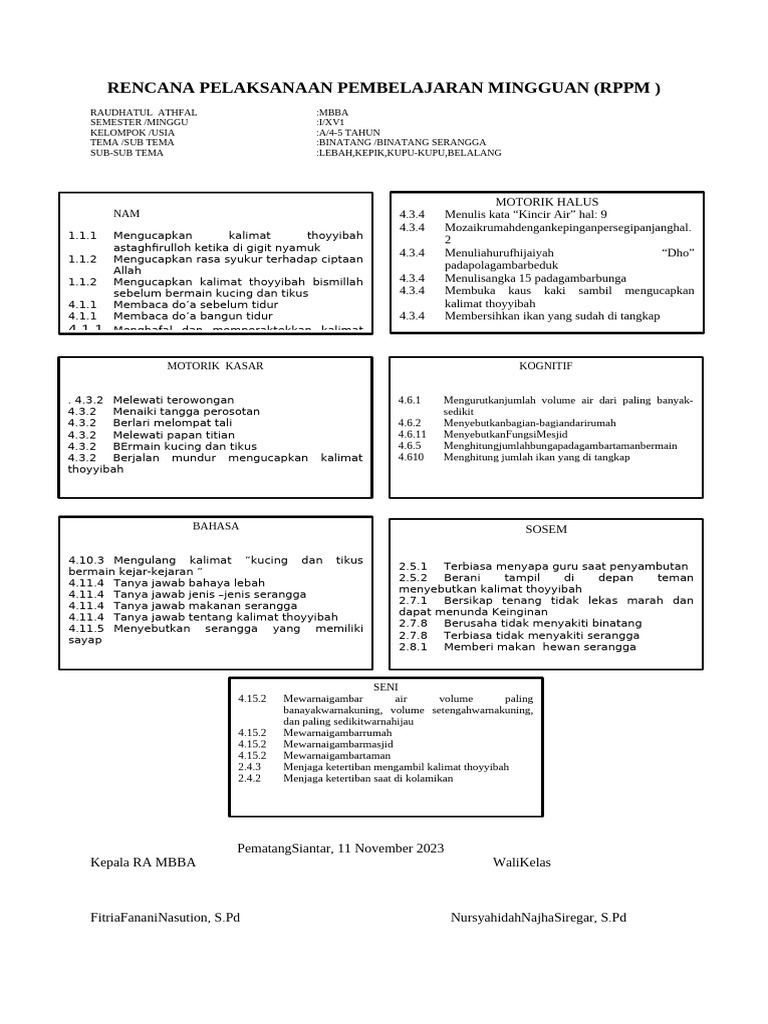 RPPM Dan RPPH Minggu 16 Mawar | PDF