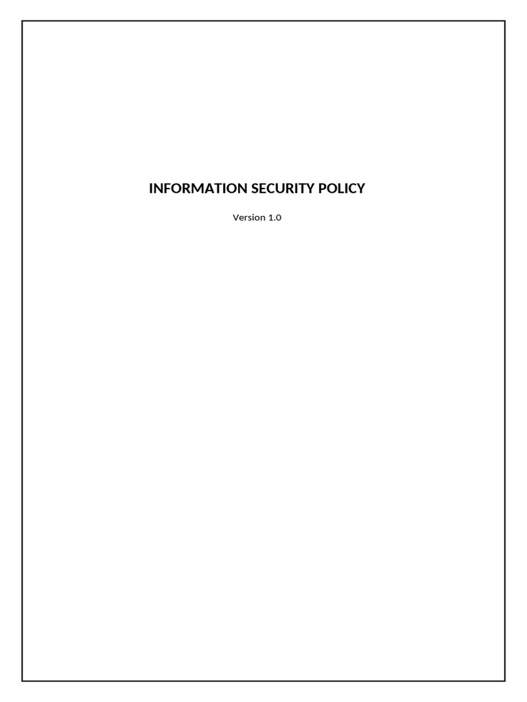 Information Security Policy - Template | PDF