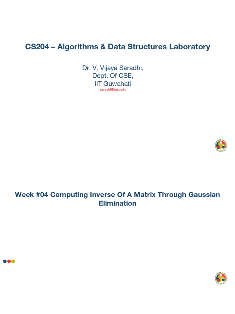 Gaussian Elimination | PDF