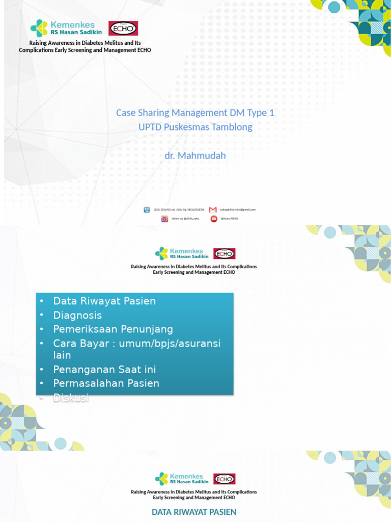 Case Sharing Tamblong Telementoring ECHO DM Type 1 | PDF