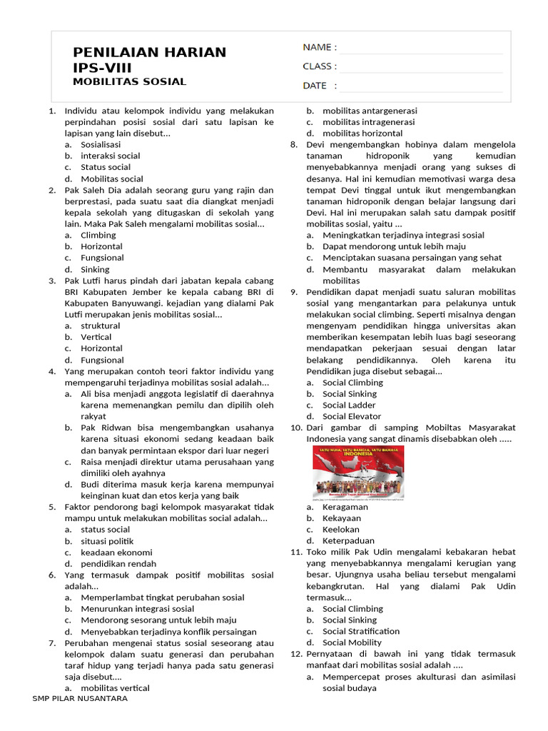 PH IPS Bab 2 Mobilitas Sosial 8 | PDF