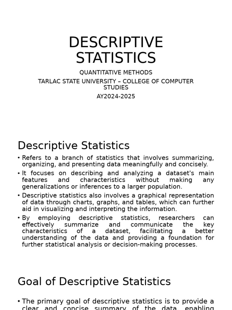Descriptive Statistics | PDF