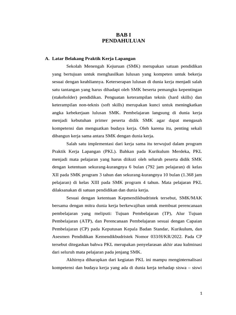 LAPORAN BAB 1-3 | PDF