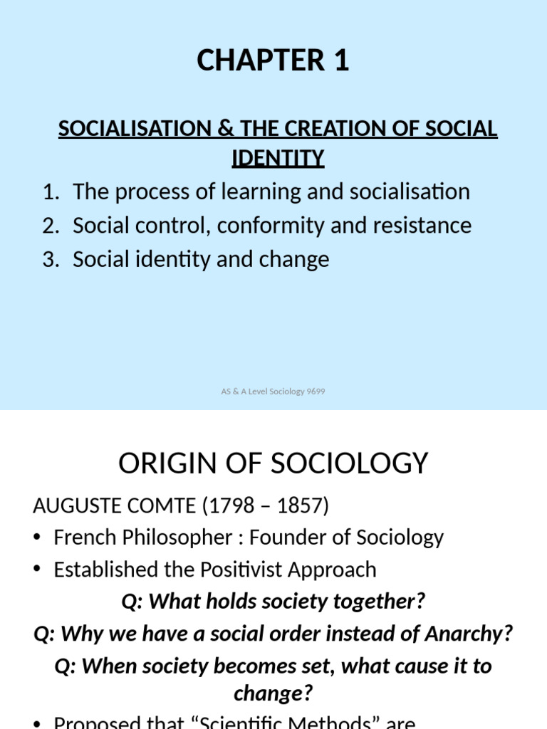 Socialisation & the creation of social identity | PDF