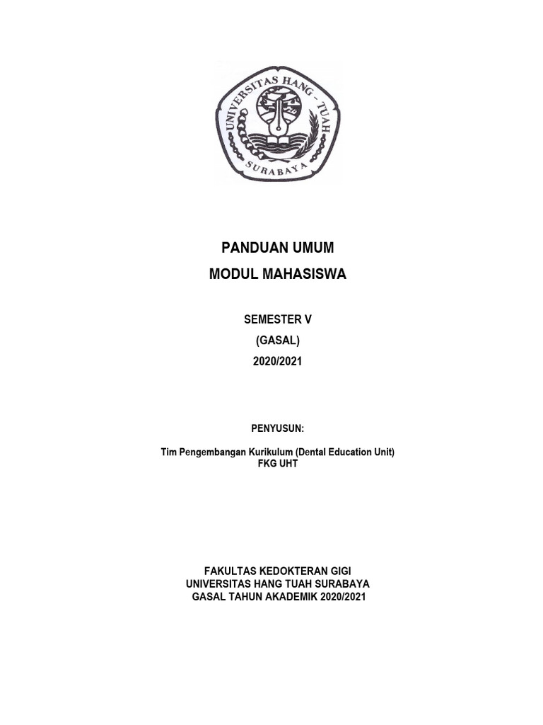 Panduan Umum Modul Mahasiswa: Semester V (Gasal) 2020/2021 | PDF