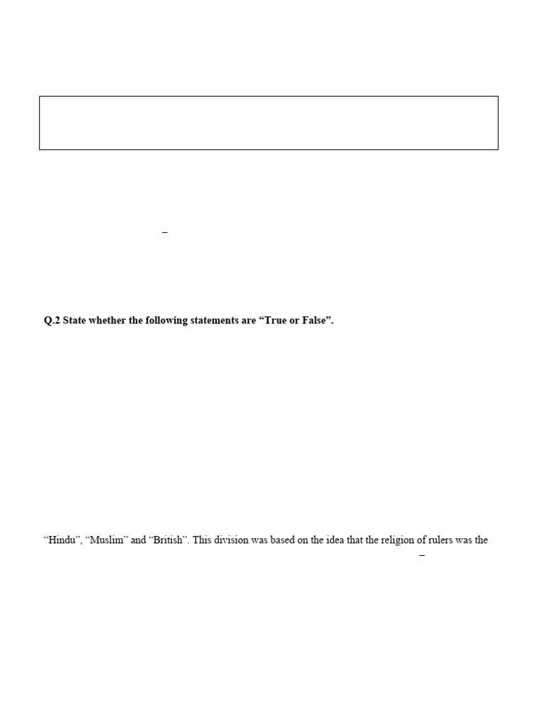 Revision Worksheet Class VII 2024-25 | PDF