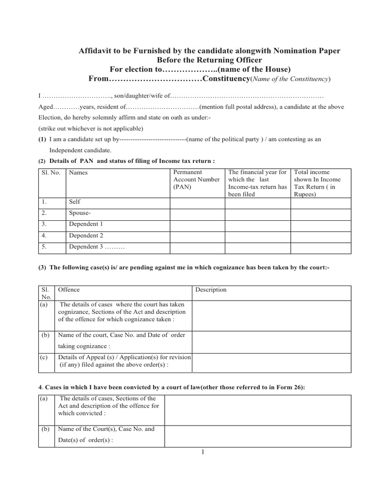 Affidavit Format | PDF