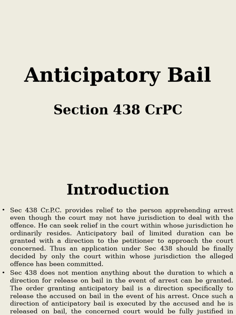 Anticipatory Bail | PDF