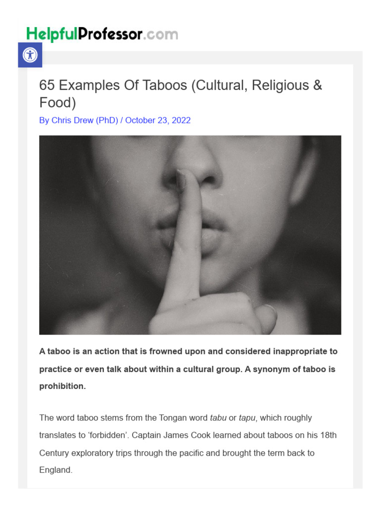 65 Examples of Taboos Cultural Religious Food | PDF