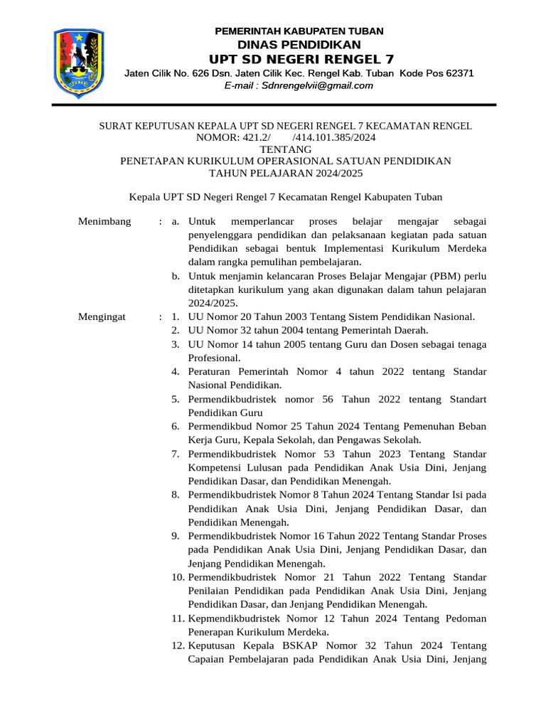 SK Penetapan Kosp - R7 | PDF