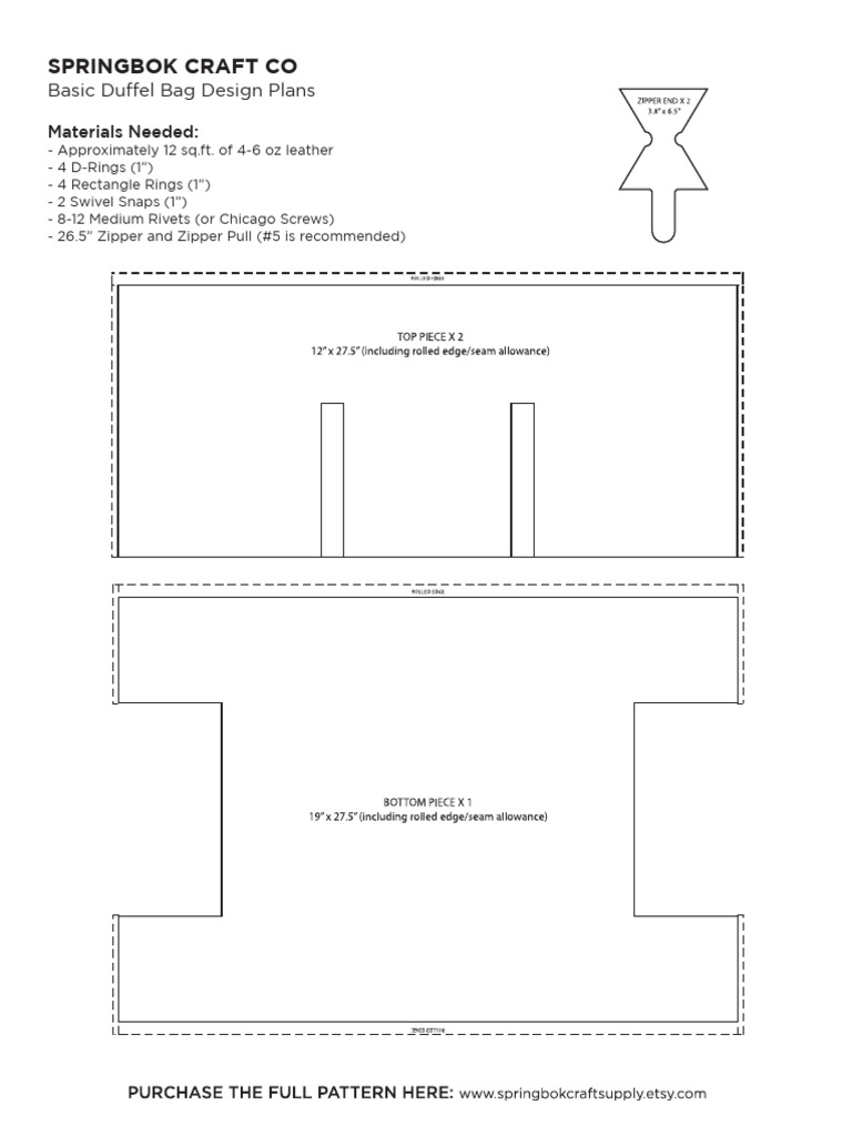 SCC Basic Design Plans Duffel Bag | PDF