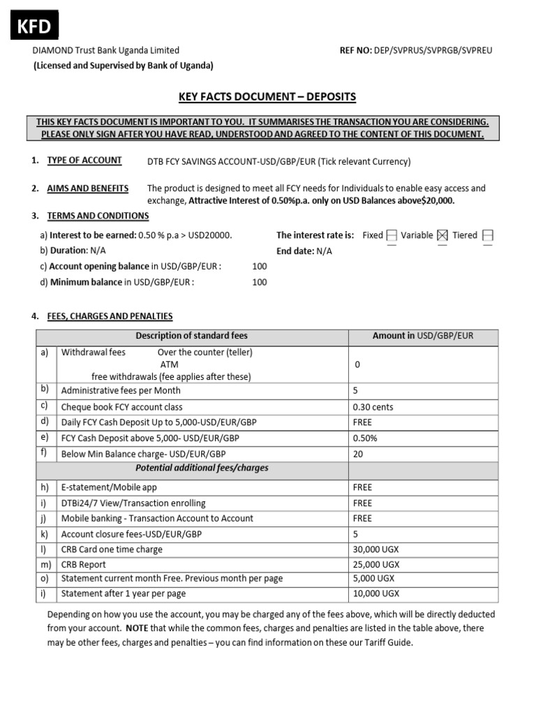 DTB Prime - Fcy - Account | PDF