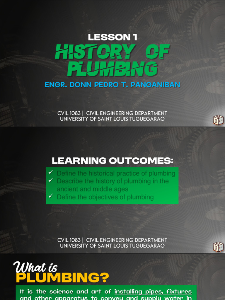 Lesson 1 History Of Plumbing Pdf