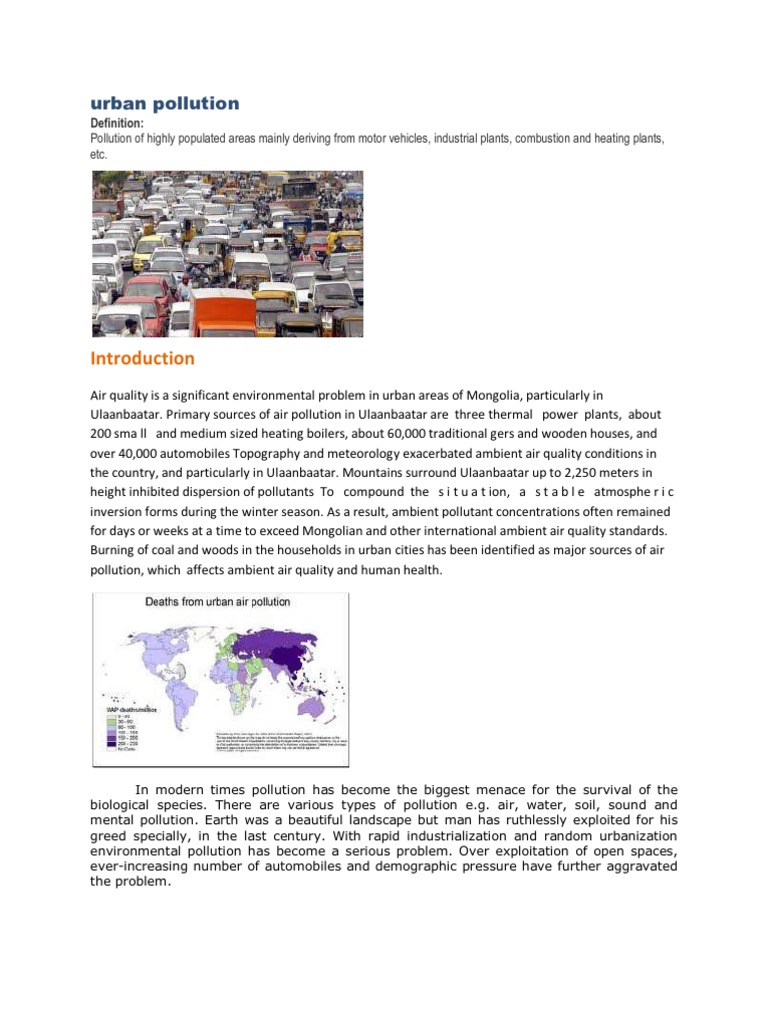 Urban Pollution Awareness Project | PDF | Air Pollution | Smoke