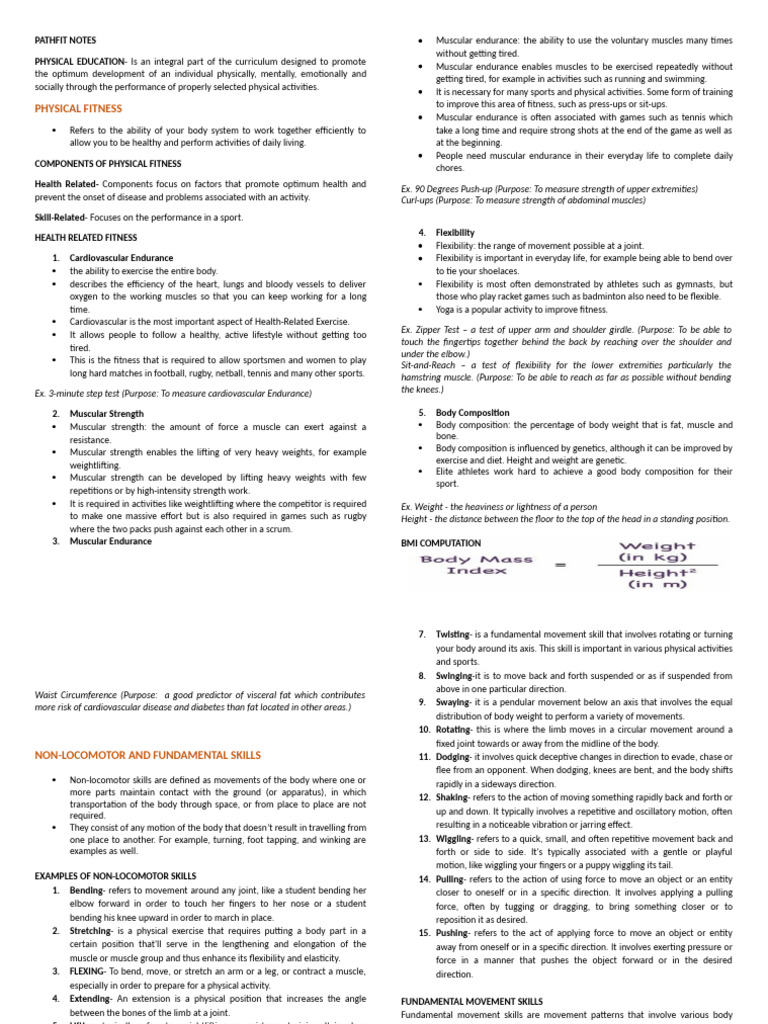 Pathfit Notes | PDF
