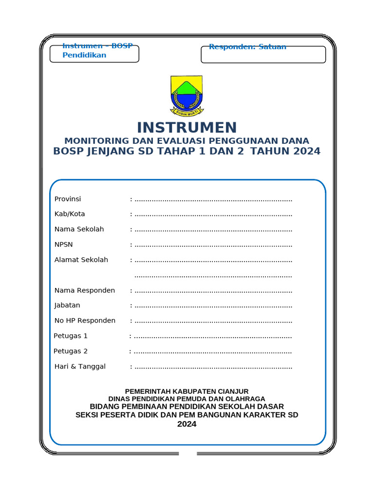 Instr Monev BOSP 2024-1 | PDF