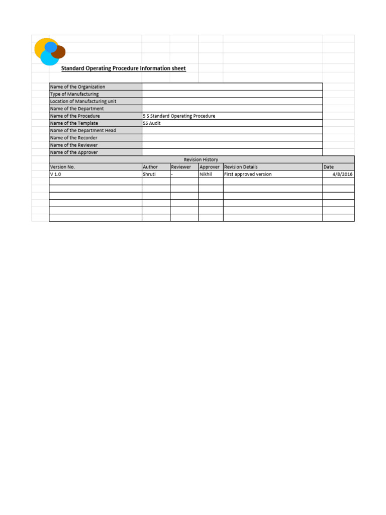 5S Audit Templete | PDF