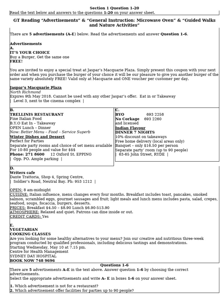 Advertisements and Instructions Guide | PDF | Typewriter