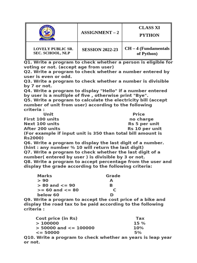 ASSIGNMENT 2 Using IF ELSE CH 5 20220812151357689 | PDF