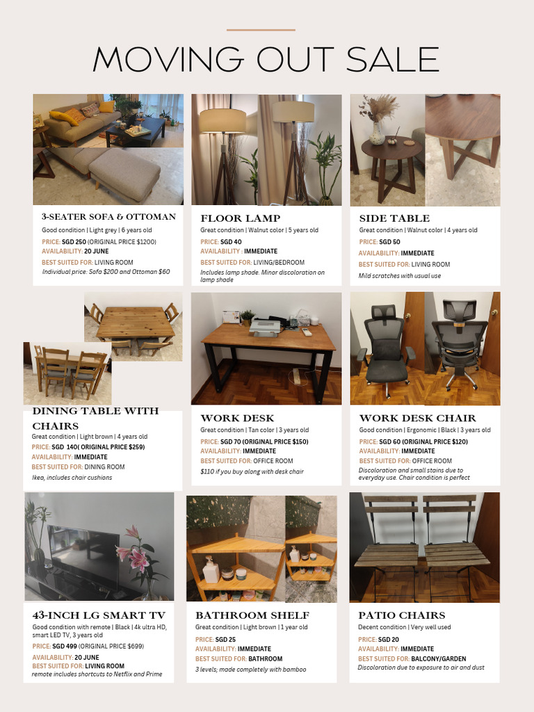 SALE - Moving Out Sale June 2024 | PDF