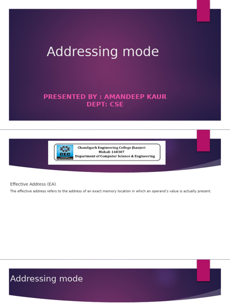 Addressing Mode 1st | PDF