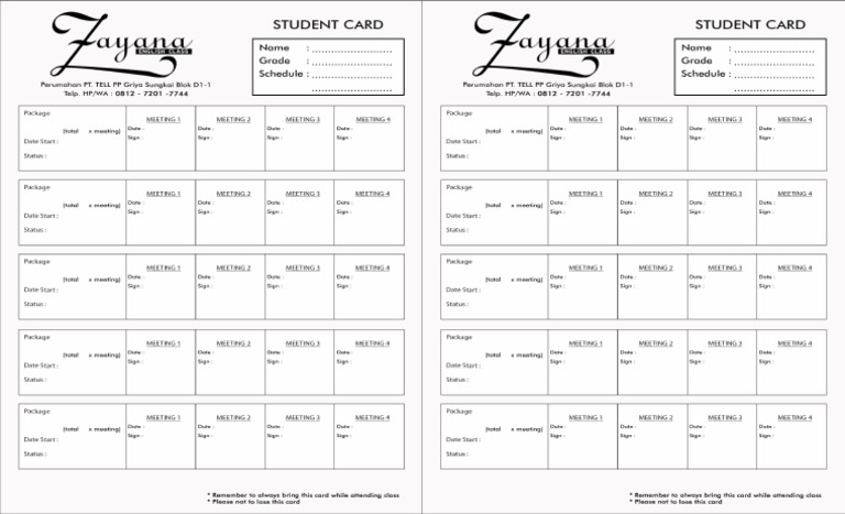 Student Card 4 | PDF