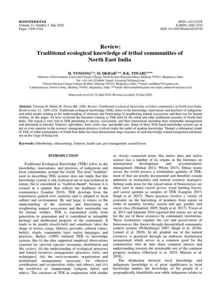 Review Artitle Review Traditional Ecolog | PDF