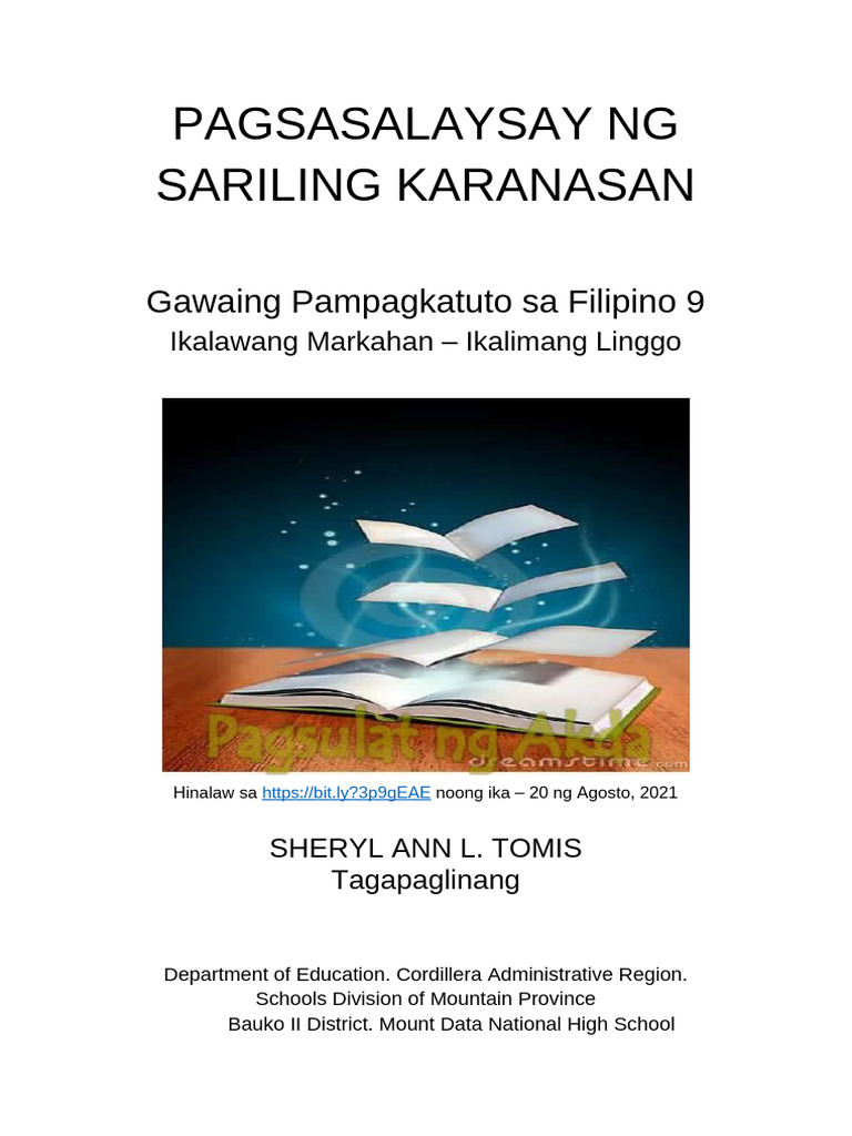 Filipino 9 Q2 W5 Pagsasalaysay NG Sariling Karanasan | PDF