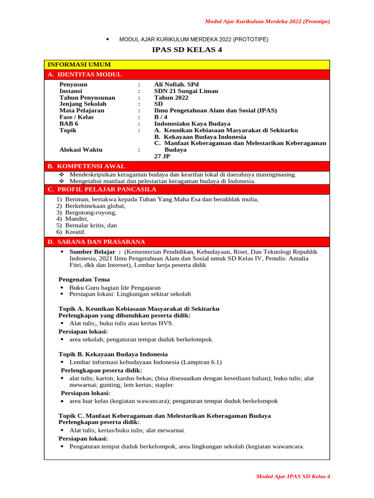 BAB 6 - MA IPAS Kls 4 | PDF