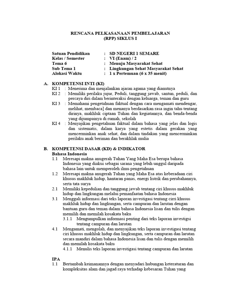 8.RPP 1 Siklus 1 | PDF