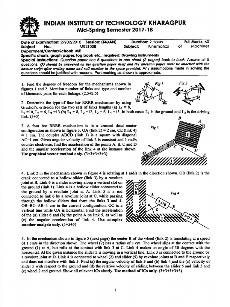 ME21008 - Kinematics of Machines | PDF