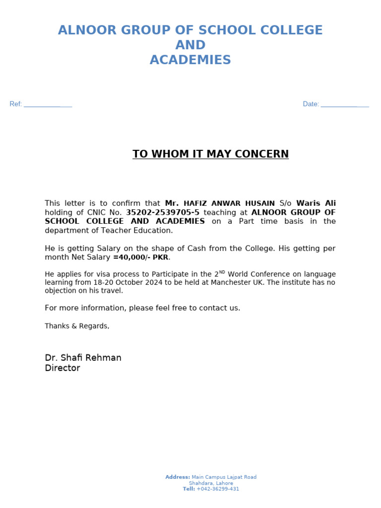 Anwar Letter | PDF