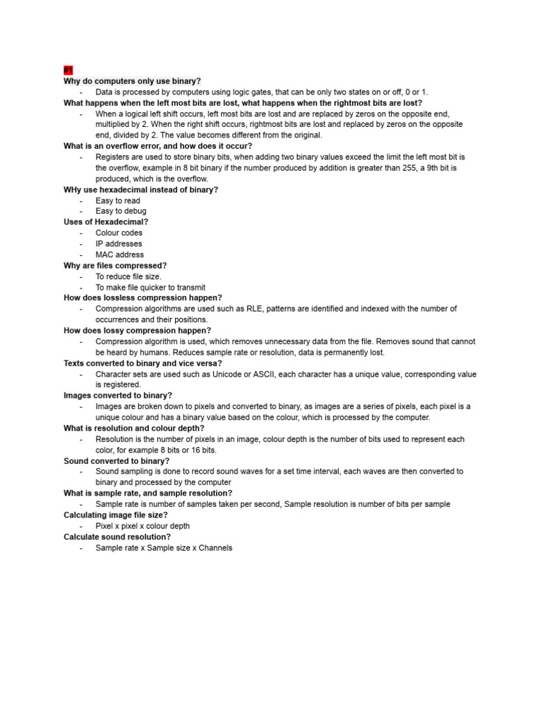 Exam Q Style Notes. All CS Theory | PDF