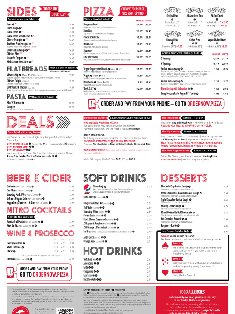Pizza Hut Main Menu | PDF