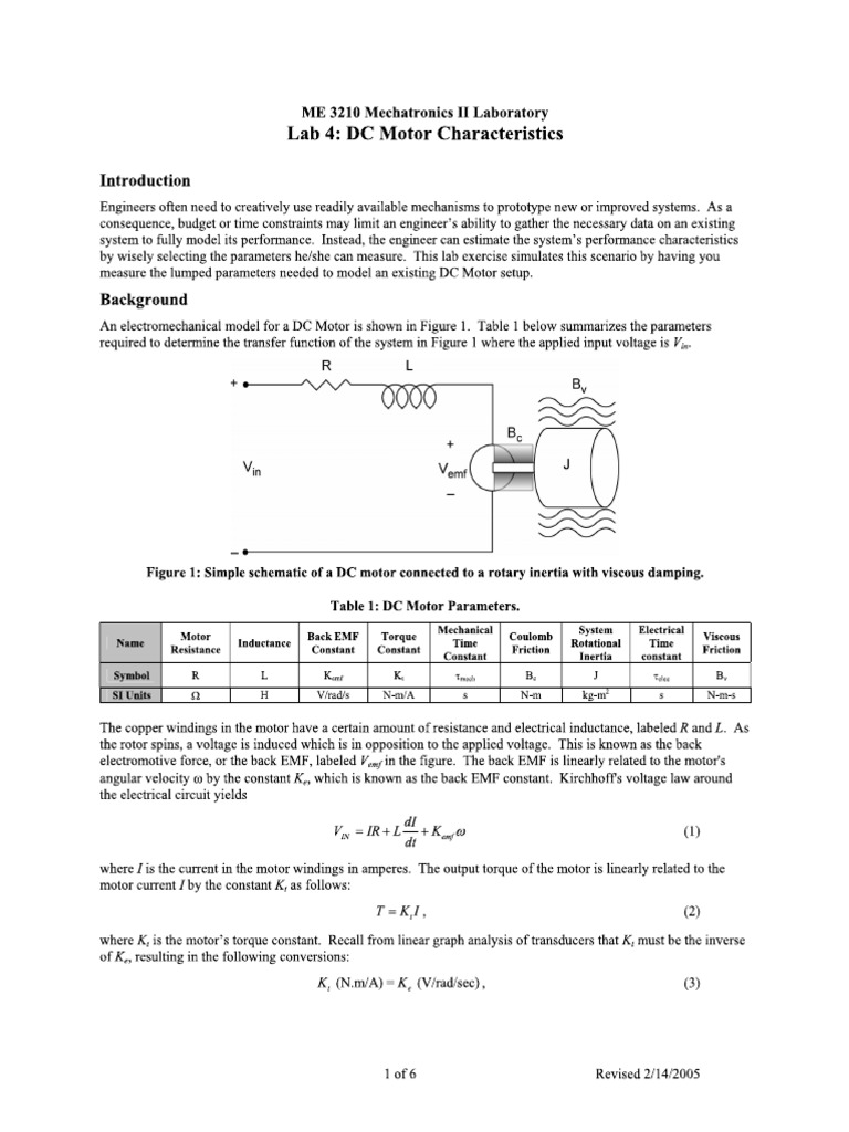 DC Motor Specifications Cal | PDF