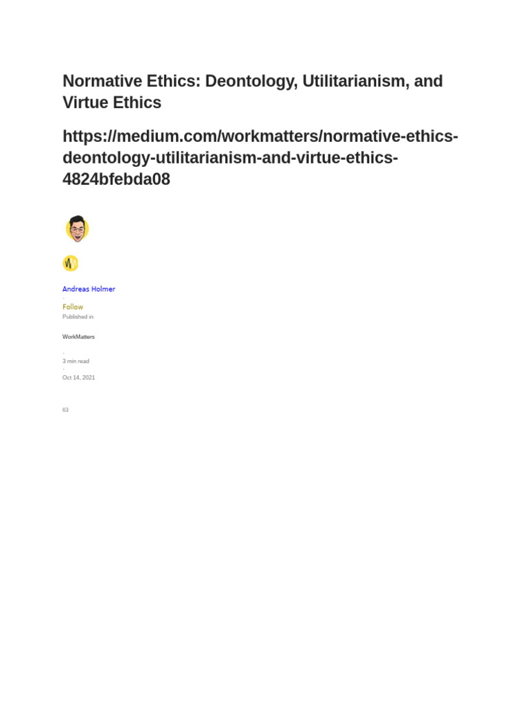 Normative Ethics | PDF