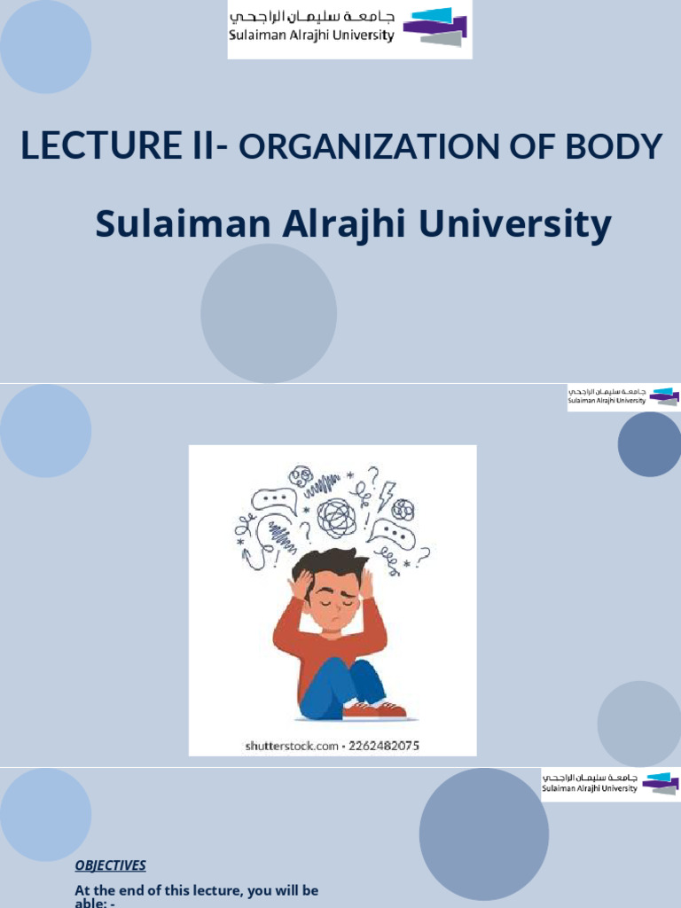 Lecture II-Organization of The Body 11-09-2024 2 | PDF