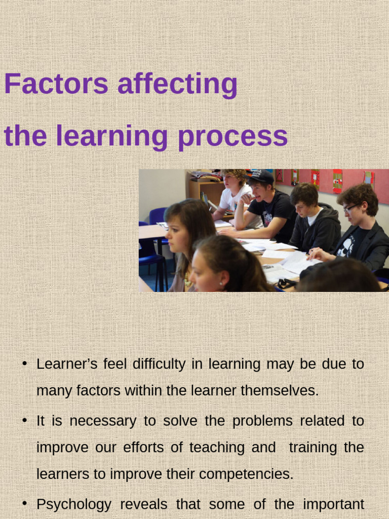 Factors Affecting The Learning Process | PDF