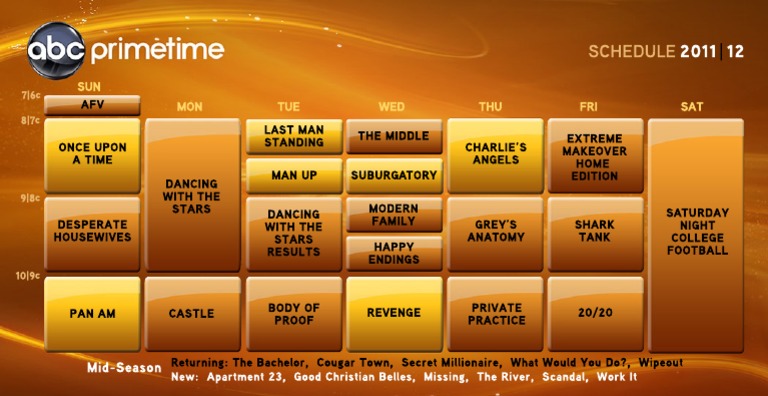 2011-2012 TV Schedule Overview | PDF