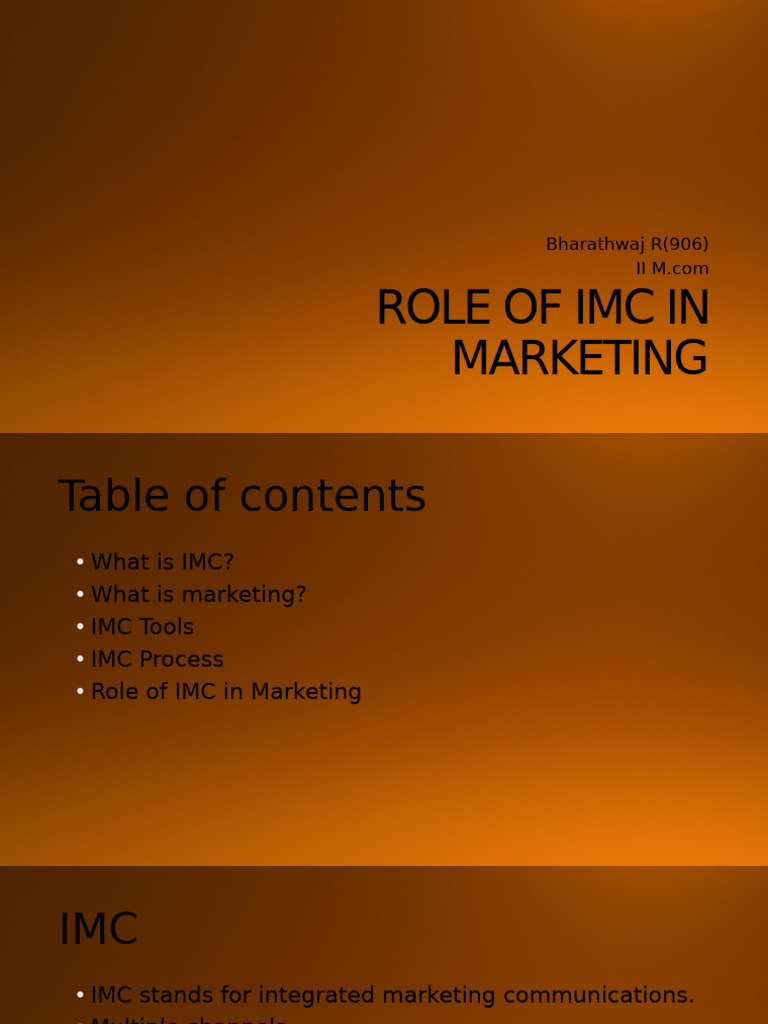 Role of Imc in Marketing | PDF
