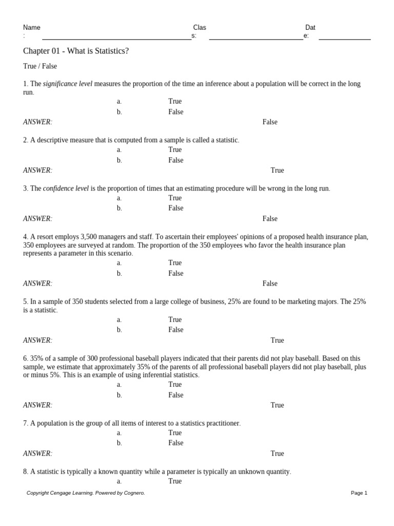 Chapter 01 What is Statistics | PDF