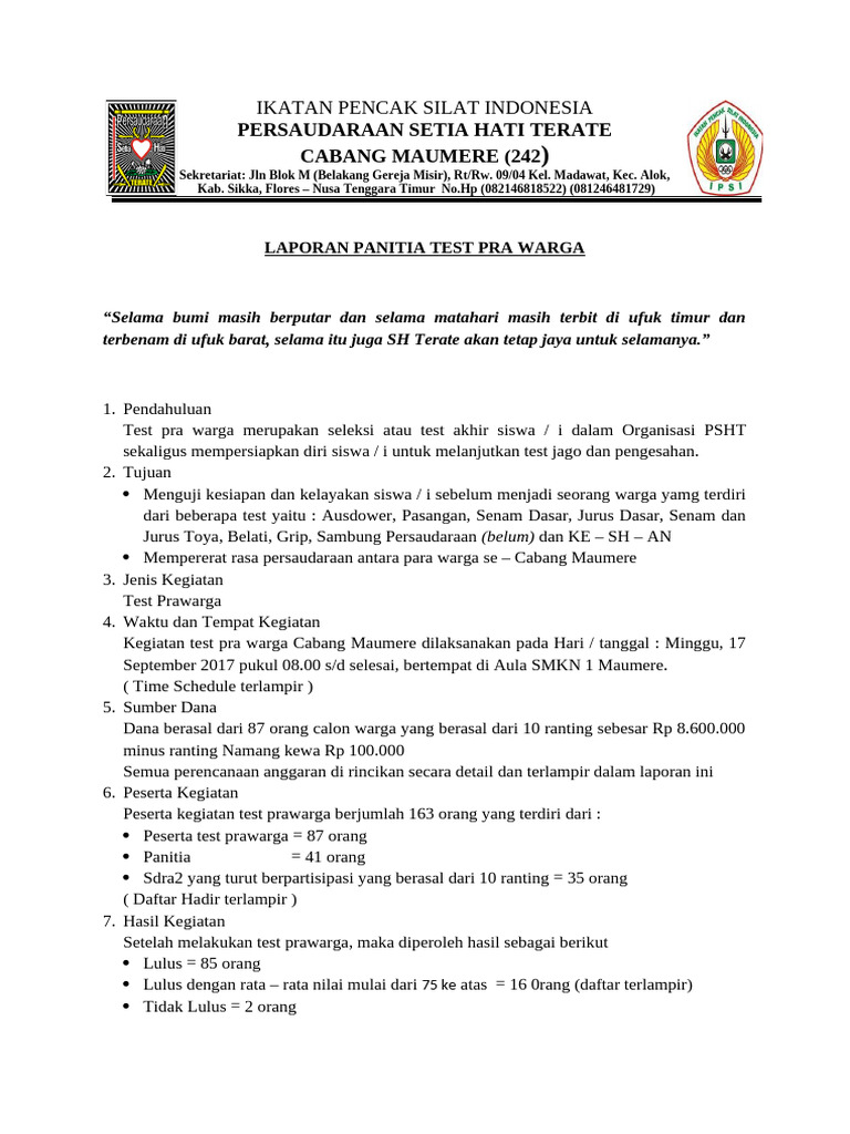 Laporan Panitia | PDF