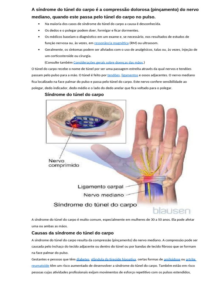 Síndrome Túnel Carpo | PDF