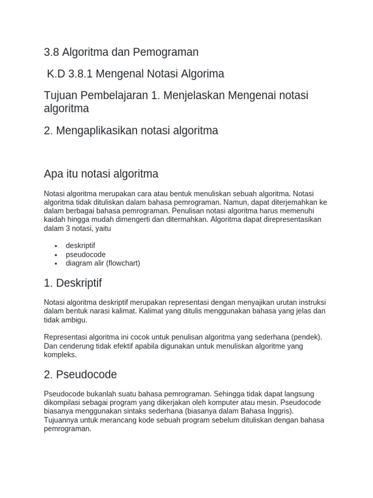 Algoritma Dan Pemograman | PDF