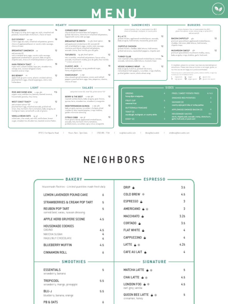 NEIGHBORS_MENU_digital | PDF