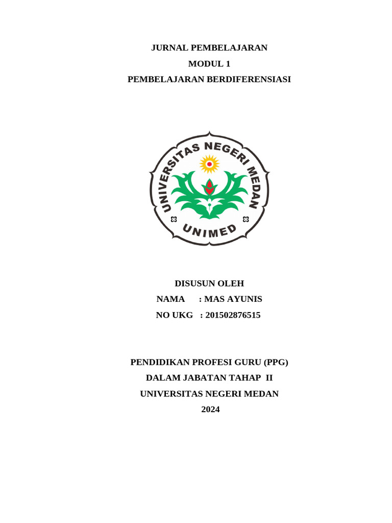 Jurnal Pembelajaran Berdiferensiasi PPG II | PDF | Career & Growth ...
