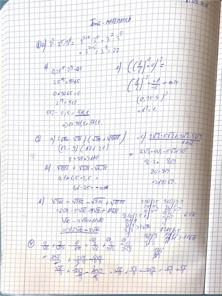 Tema1 - Rec Puteri Si Radicali (23 Sept. 2024 La 0749) | PDF