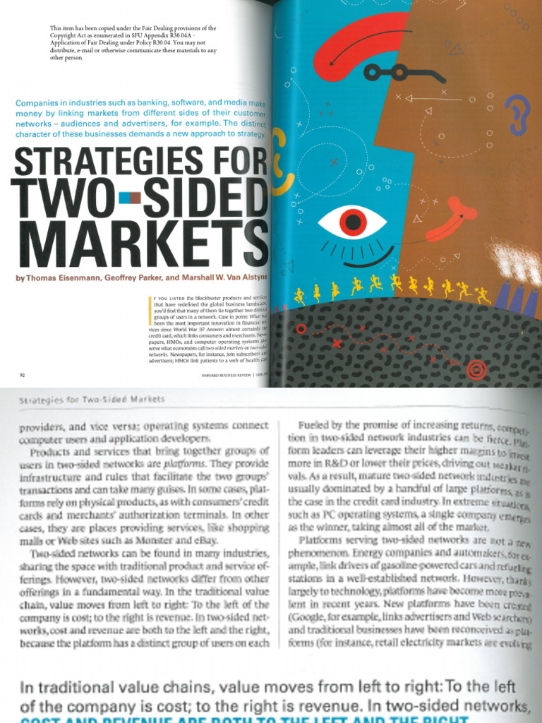 Eisenmann 2006 Strategies For Two-Sided Markets | PDF