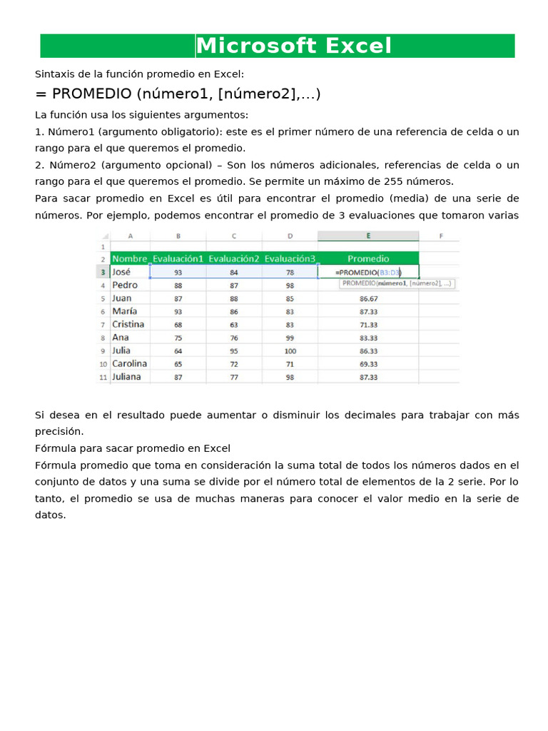 Microsoft Excel 3ro y 4to | PDF