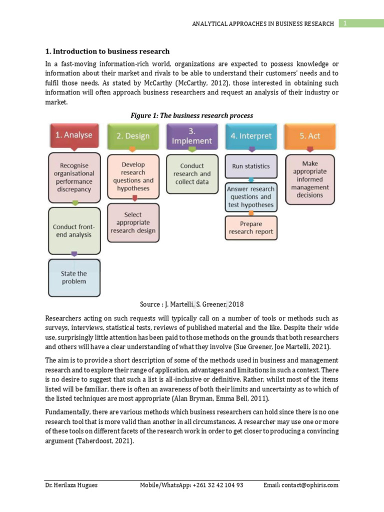 Analytical approaches in business research | PDF